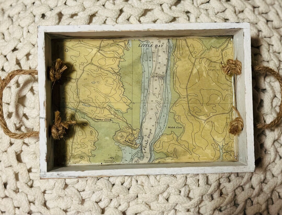 New Hampshire Antique Map Little Bay Tray - Etsy
