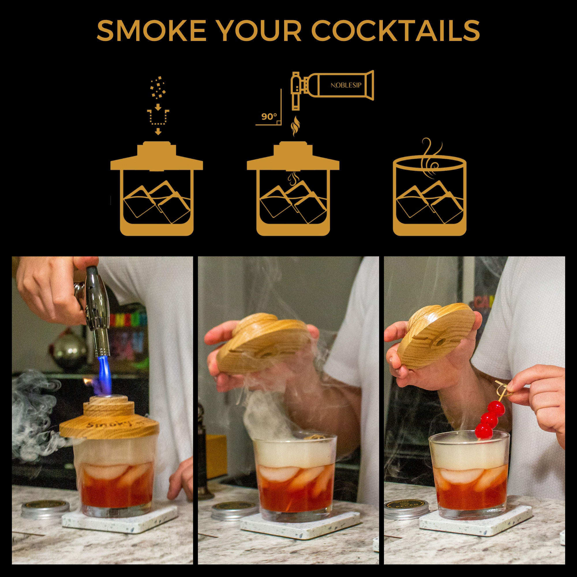 Whisky Smoker Kit Smoke Cocktails Drinks, Old Fashioned, Burbon, Scotch ...