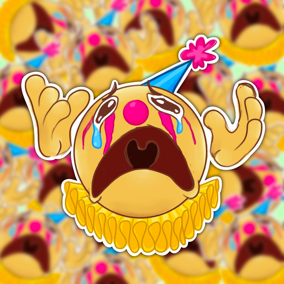 Crying Why Emoji Clown Meme Glossy Vinyl Sticker 2.5 - Etsy