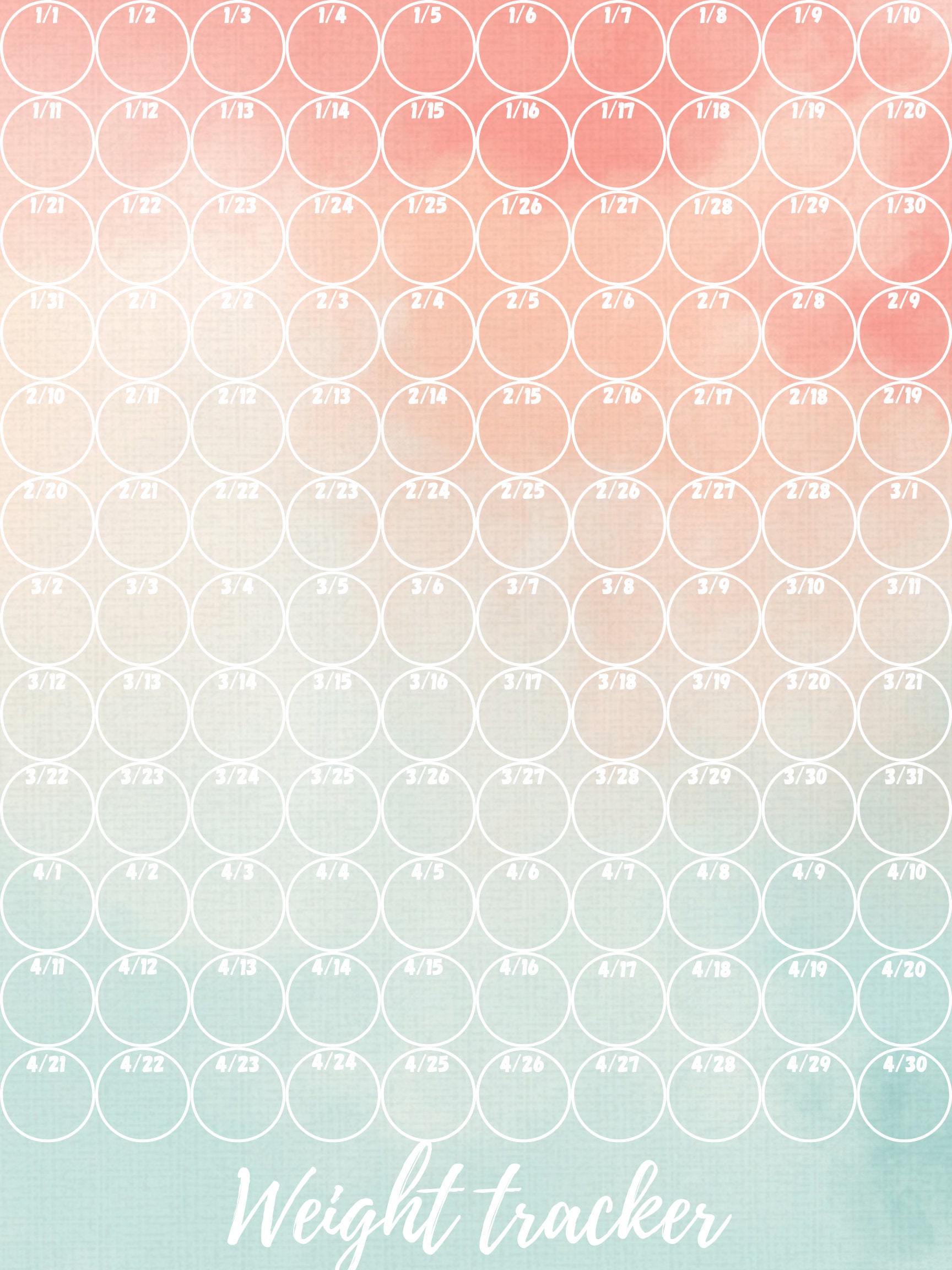 Full Year Weight Tracker - Etsy