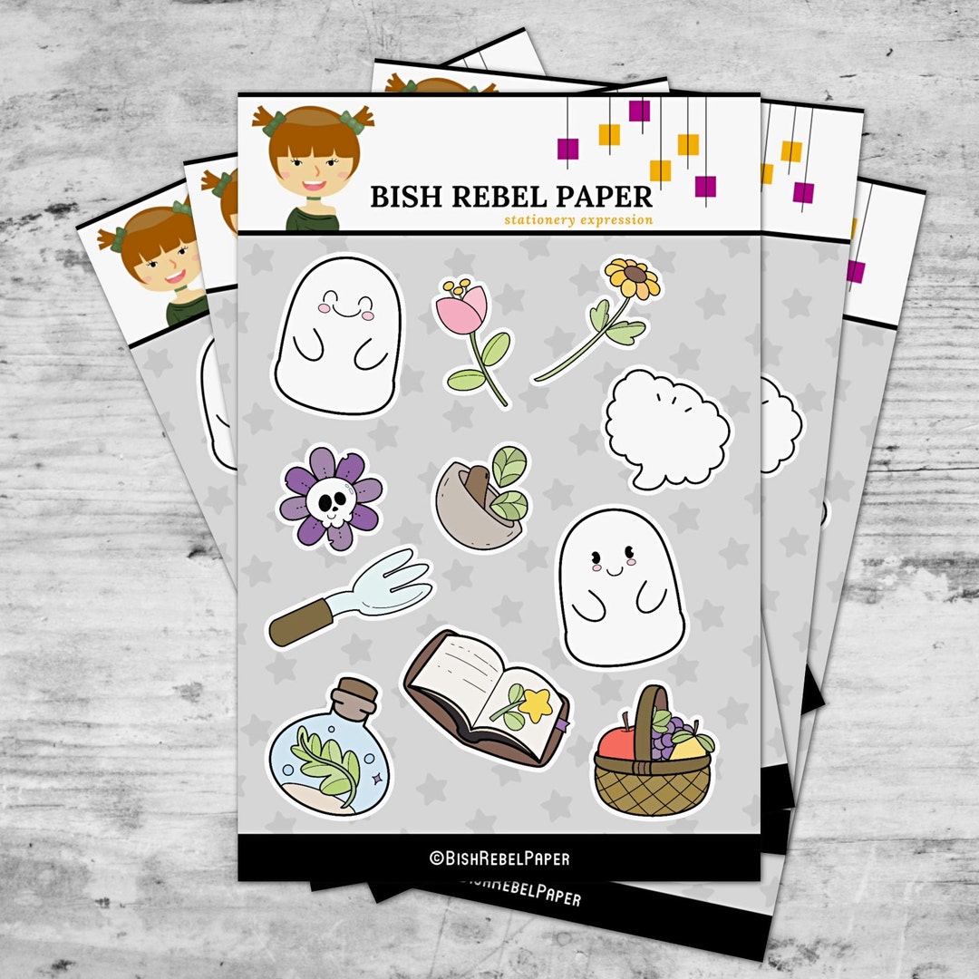 Pastel Goth Stickers | Kreepy Cute Sticker Sheet | Spooky Cute Stickers ...