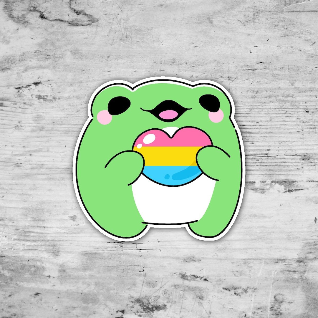 Pride Frog Stickers, Pansexual Flag Frog, Pan Pride Sticker, Cute ...