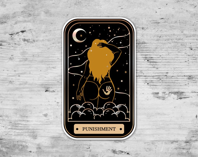 BDSM, Punishment Tarot Card Sticker, Witchy Die Cut Sticker, Laptop ...