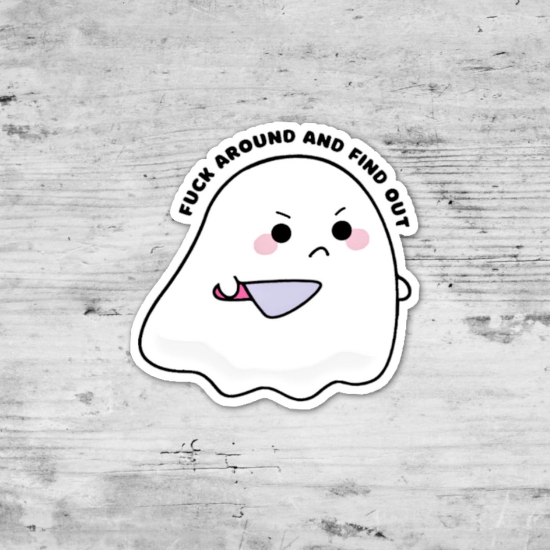 FAAFO Sticker, Kawaii Ghost Sticker, Cute Sticker, Die Cut Sticker ...
