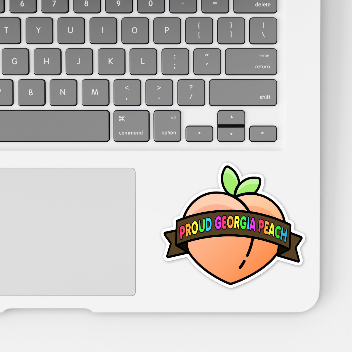 Georgia Peach Sticker, LGBTQ Pride Sticker, GA Peach Die Cut Sticker ...