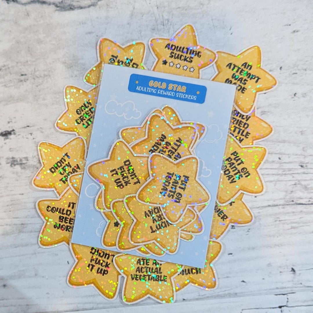 Adult Reward Sticker Pack, Gold Star Stickers, Adult Humor, Sweary ...