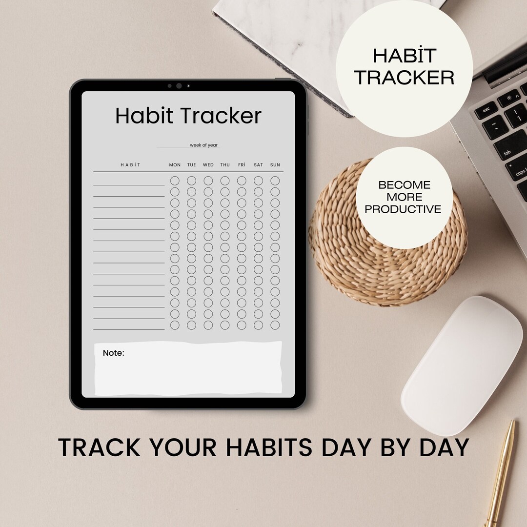 Weekly Digital Habit Tracker | Printable PDF & iPad Compatible | Weekly ...