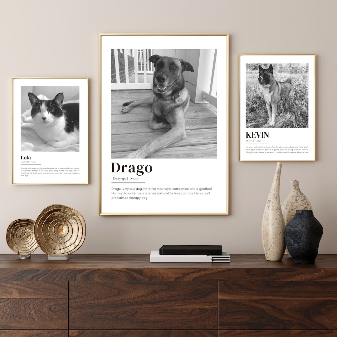 Custom Definition Posters Pet Art Pet Bio Print Pet Dictionary Portrait ...