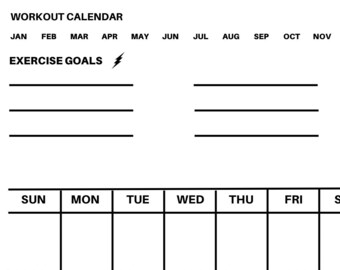 Workout Log Printable Workout Monthly Tracker Monthly - Etsy