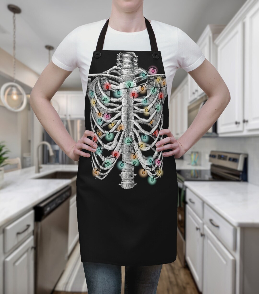 Spooky Skeleton Christmas Apron - Unisex Gift - Etsy