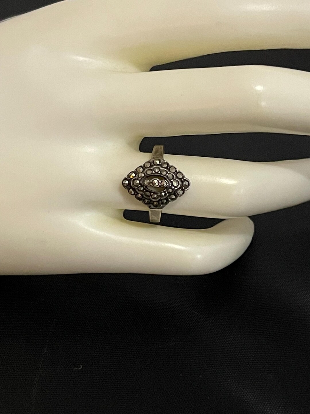 Vintage Sterling Silver and Marcasite Ring. - Etsy