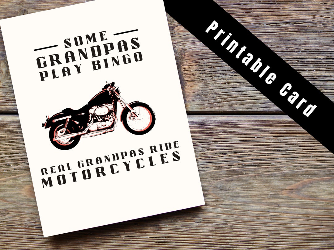 Motorcycle Card L Father’s Day Printable Card L Biker Father’s Day Card ...