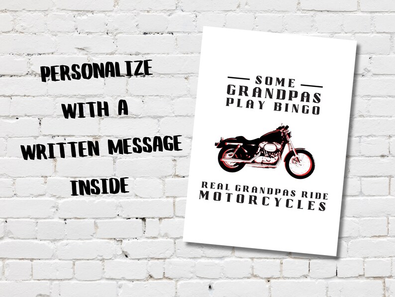 Motorcycle Card L Father’s Day Printable Card L Biker Father’s Day Card ...