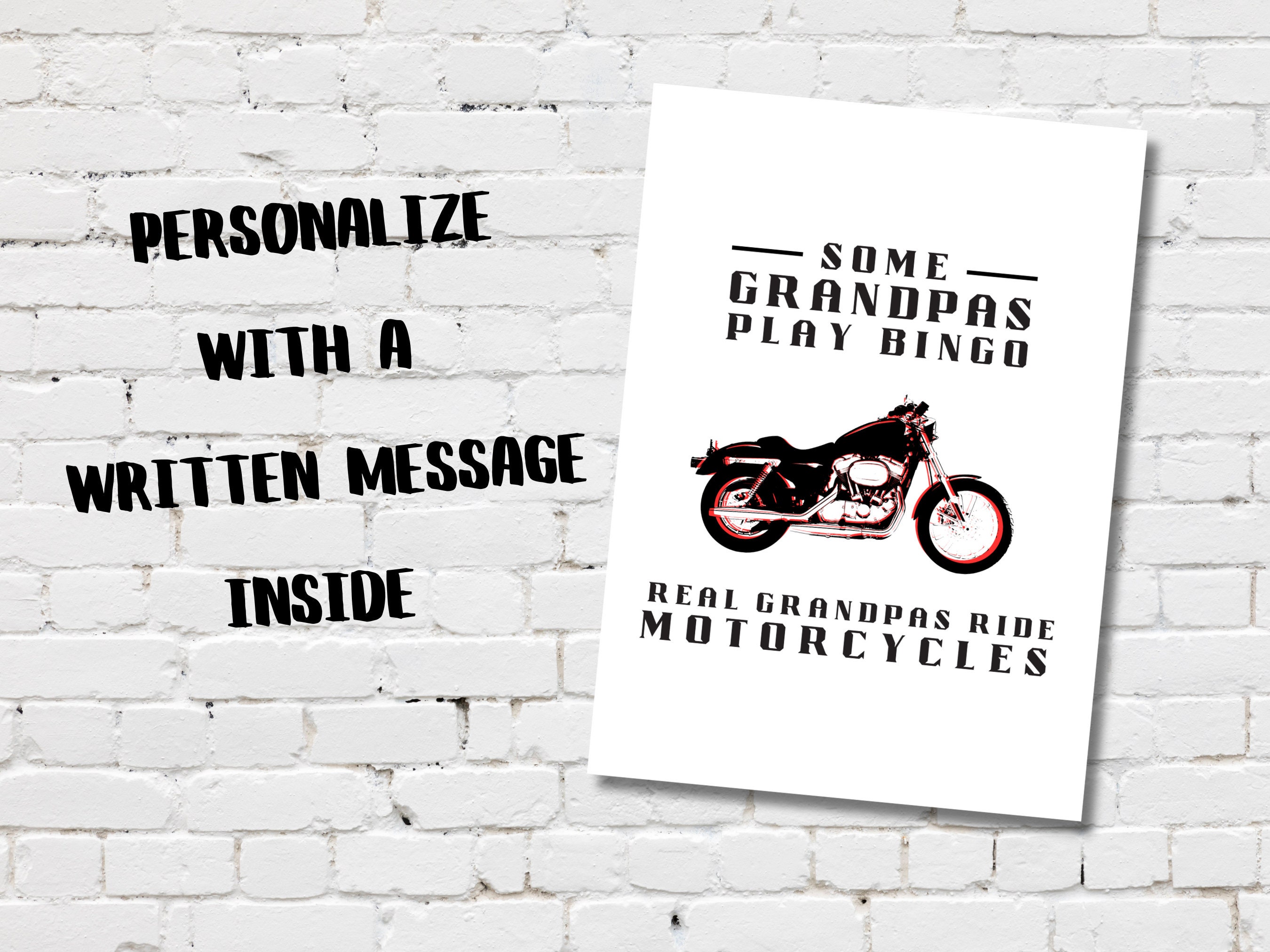Motorcycle Card L Father’s Day Printable Card L Biker Father’s Day Card ...