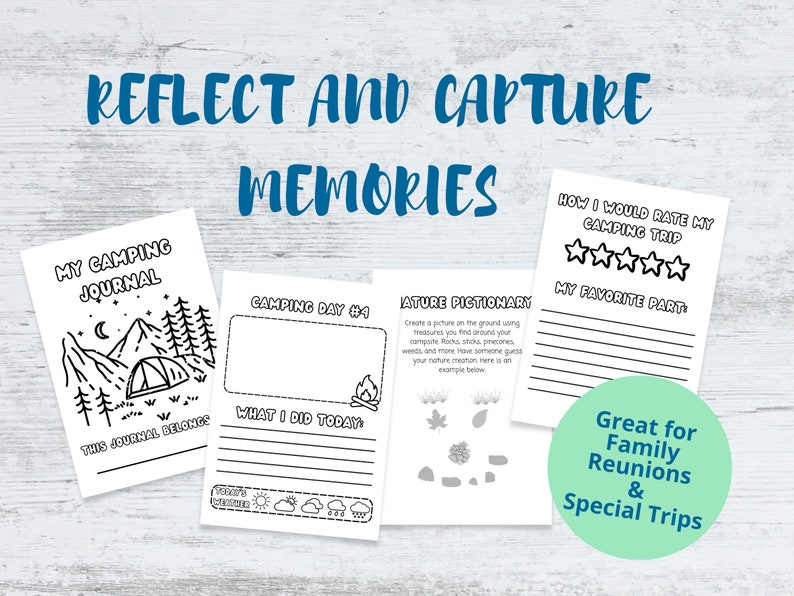 Kids Camping Journal Printable L Outdoor Adventure Diary L Nature ...