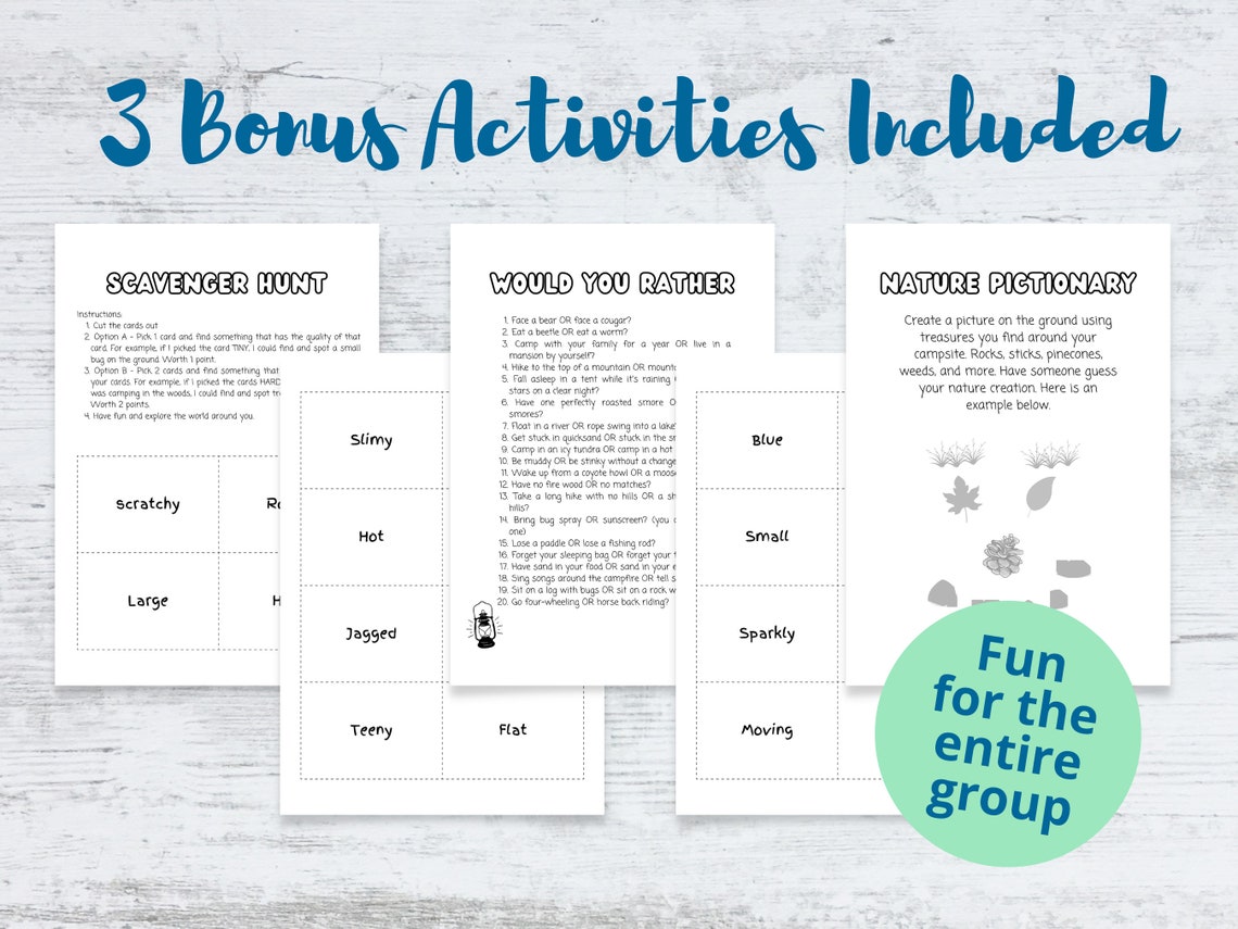 Kids Camping Journal Printable L Outdoor Adventure Diary L Nature ...