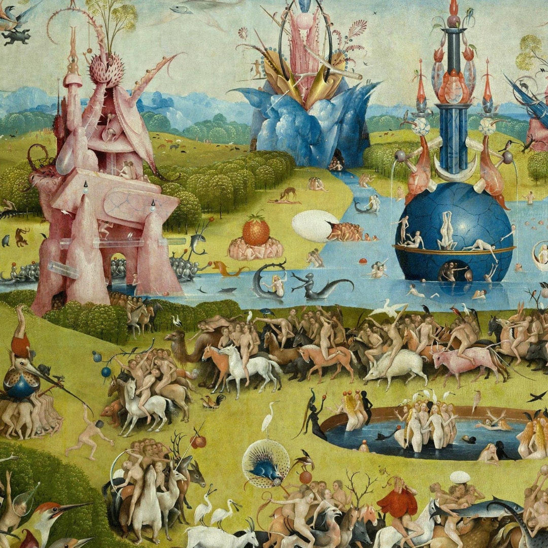 Hieronymus Bosch, "the Garden of Earthly Delights" Vintage Art Poster ...