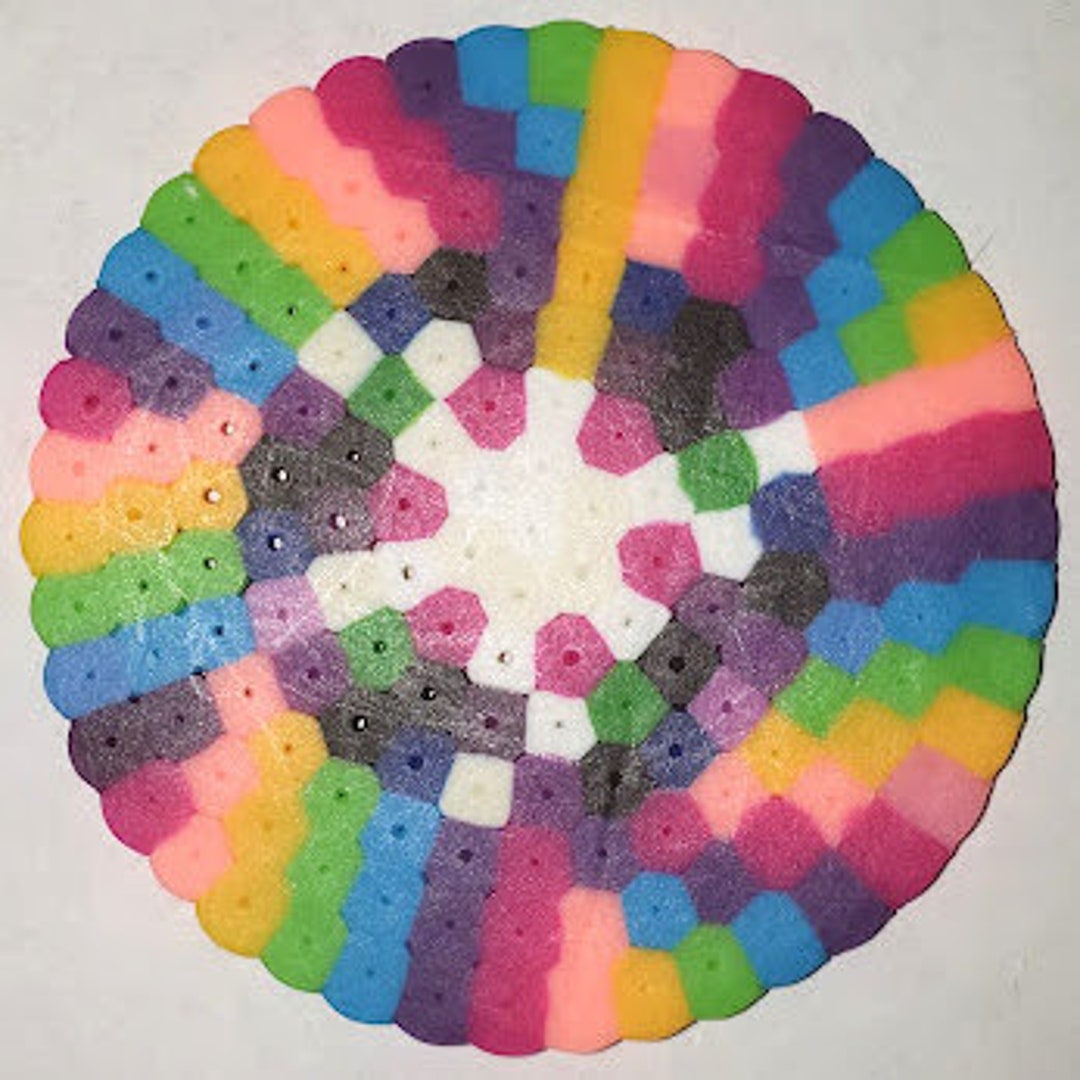 Rainbow Perler Disc - Etsy