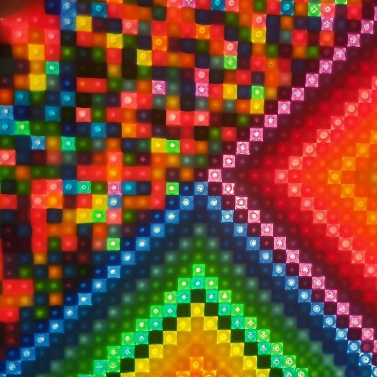 Rainbow Abstract Perler Decoration or Trivet - Etsy