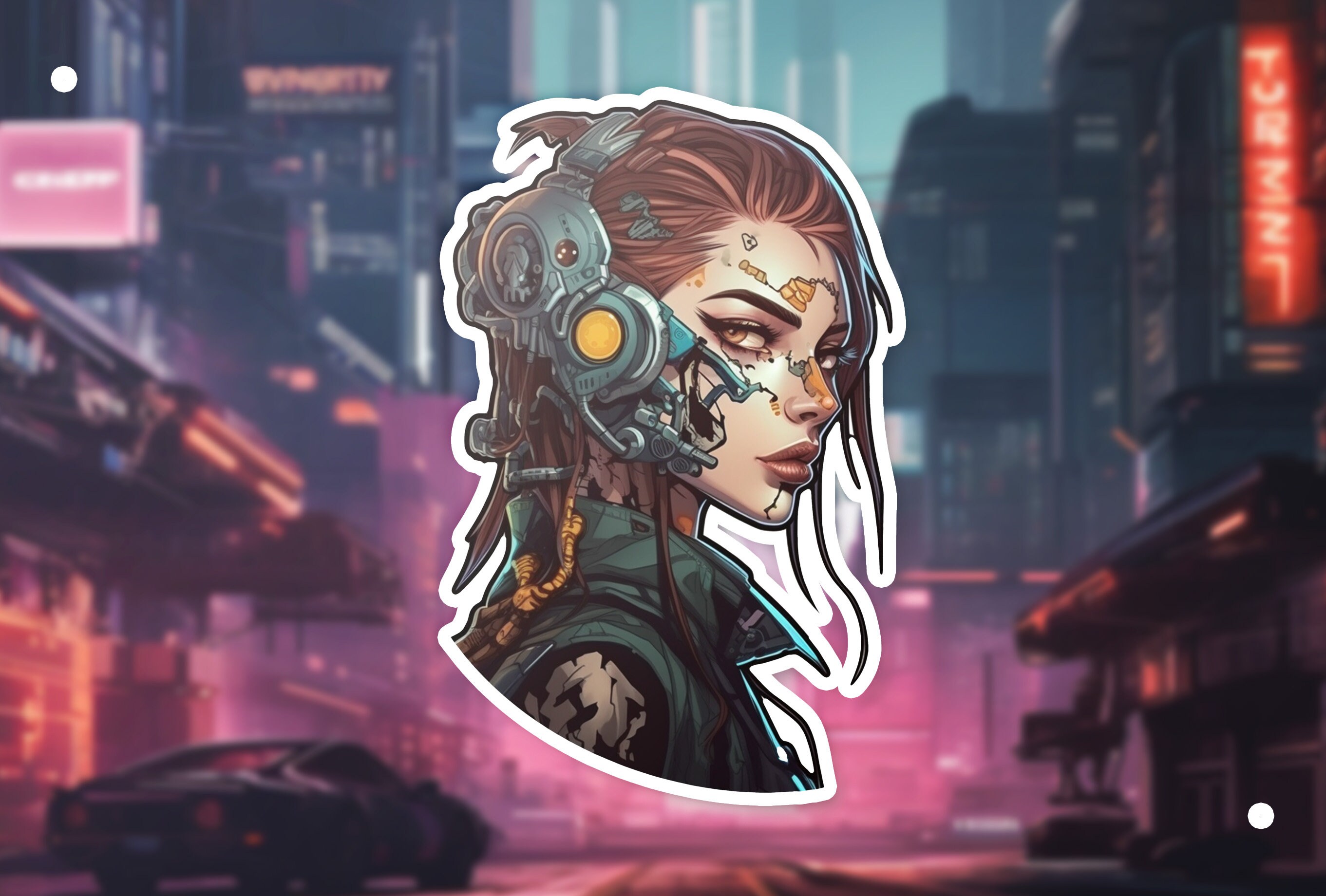 Cyberpunk Sticker - Cyberpunk Woman - Etsy