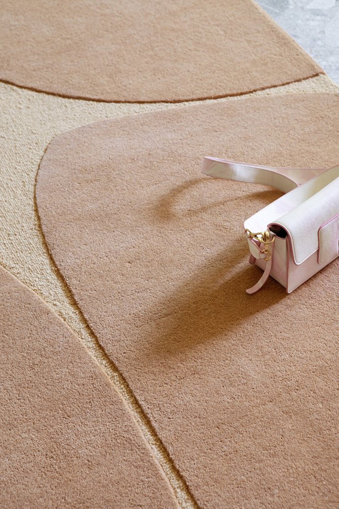 Brown Beige Color Minimalist Modern Abstract Handmade Textured Woolen ...