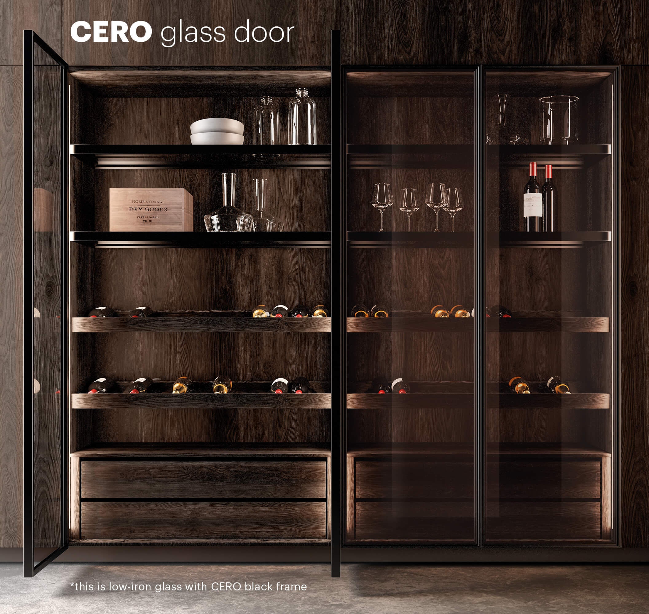 Up to 90H CERO Glass Door for Cabinet Custom Aluminum Doors for ...