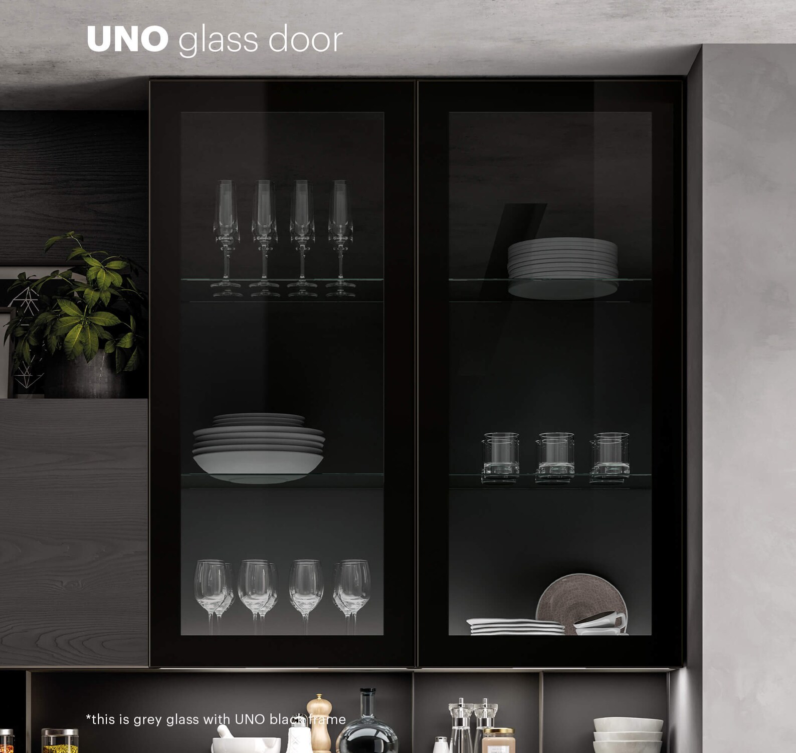 Up to 90H UNO Glass Door for Cabinet Custom Aluminum Doors for Existing ...