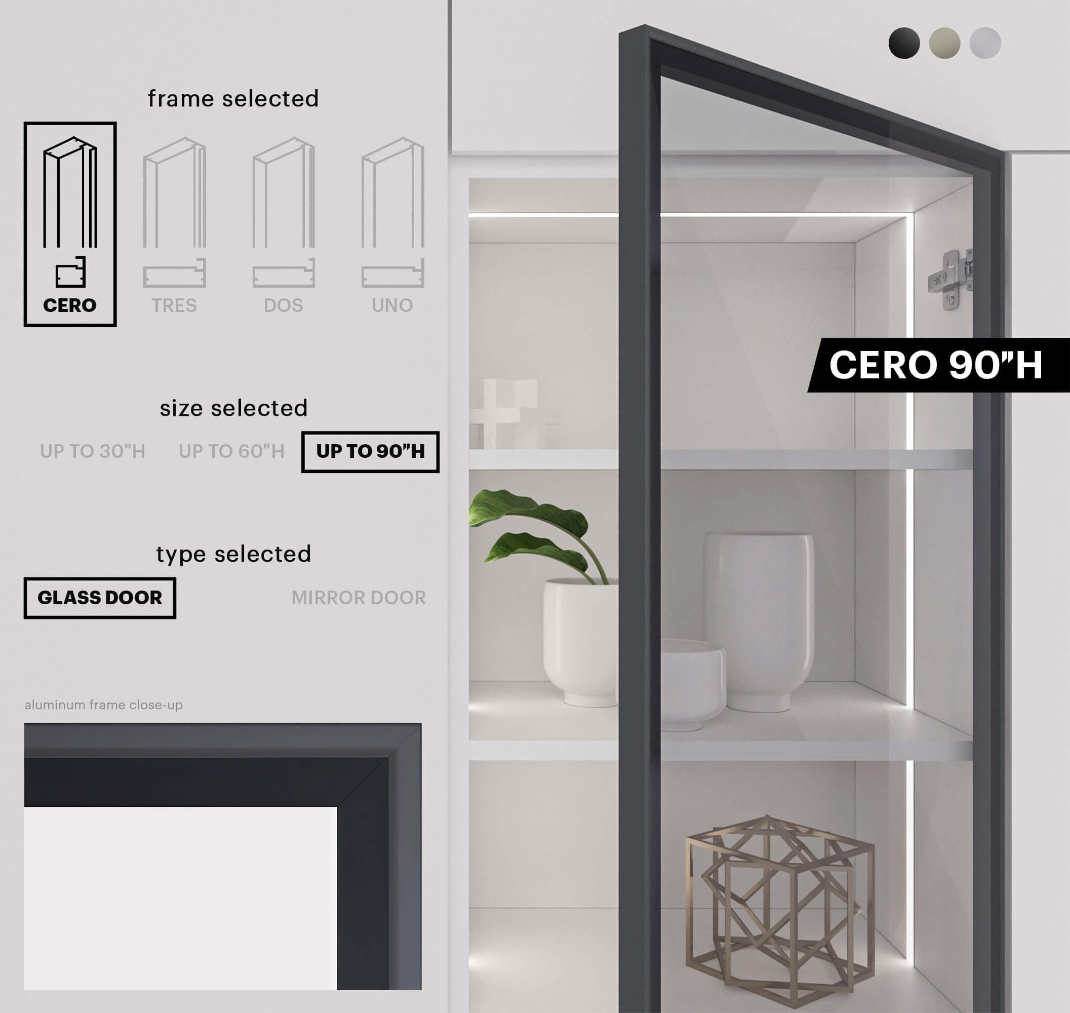 Up to 90H CERO Glass Door for Cabinet Custom Aluminum Doors for ...