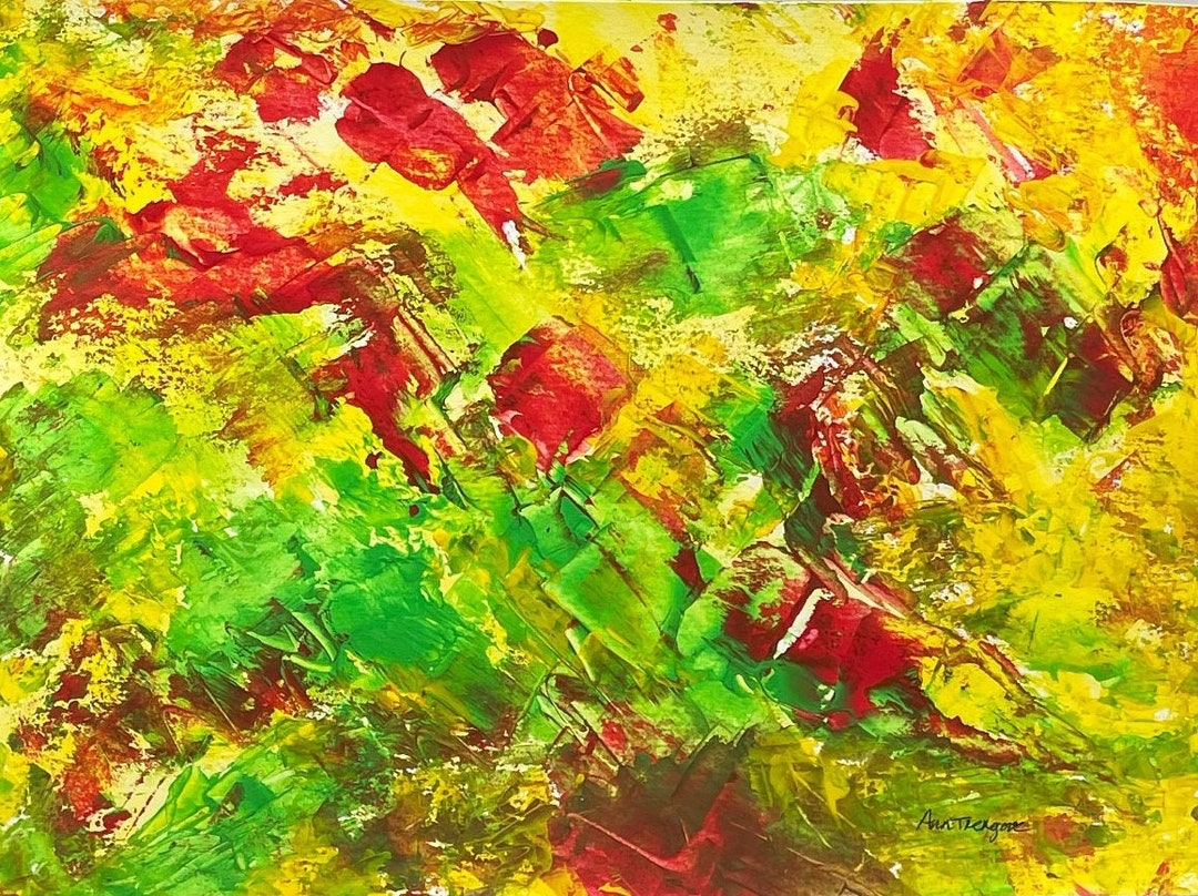 Abstract Original Painting Incl. Custom Professional Frame: Window ...