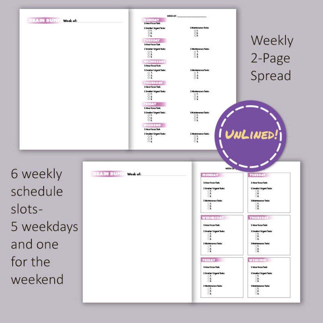 Minimalist | 333 Method | Weekly Planner | Unlined | Task Tracker | to ...