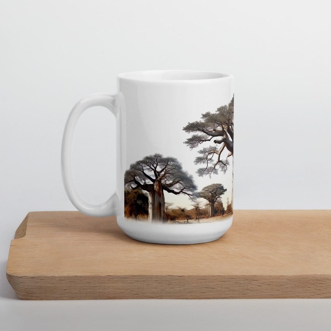 White Ceramic Mug Baobab Trees Madagascar Glossy Large 11oz 15oz Cup ...