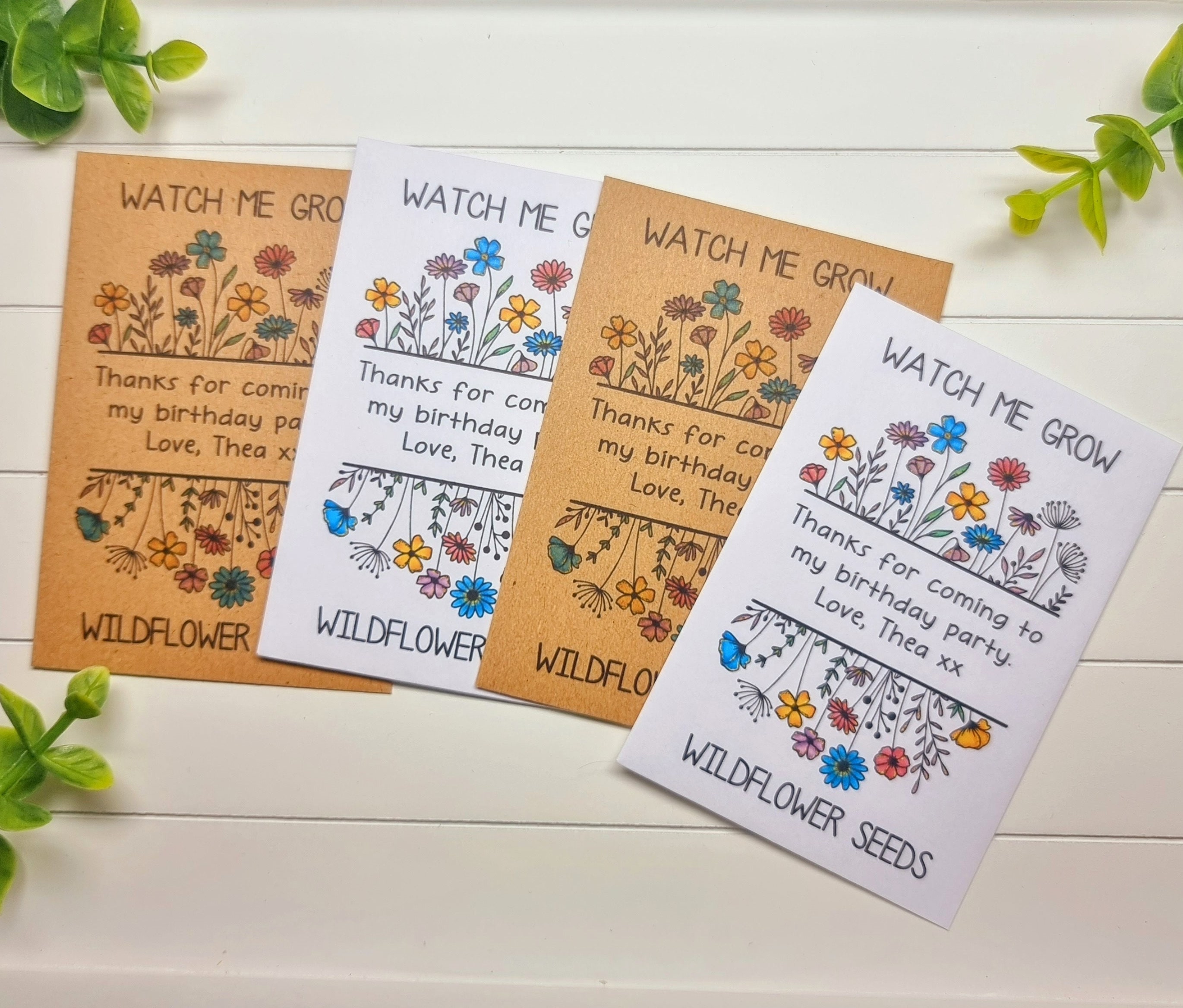 Personalised Wildflower Seed Packets - Birthday Party, Bag Favours, Boy ...