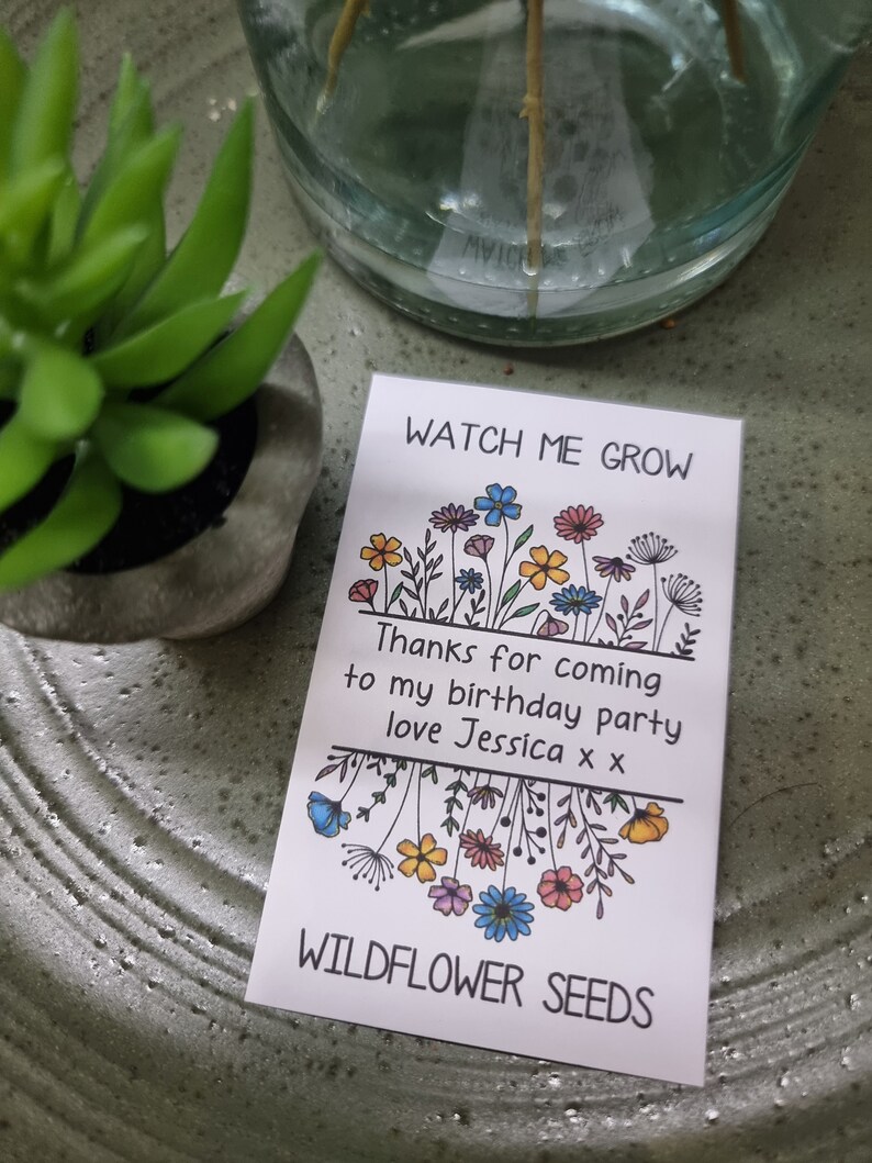 Personalised Wildflower Seed Packets Birthday Party Bag - Etsy