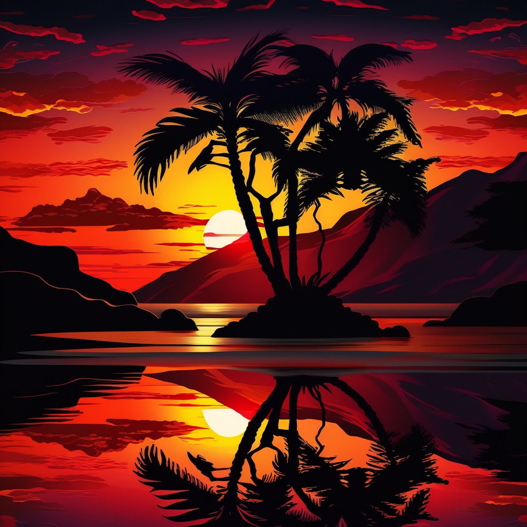 Zoom Virtual Background Hawaiian Sunset - Etsy