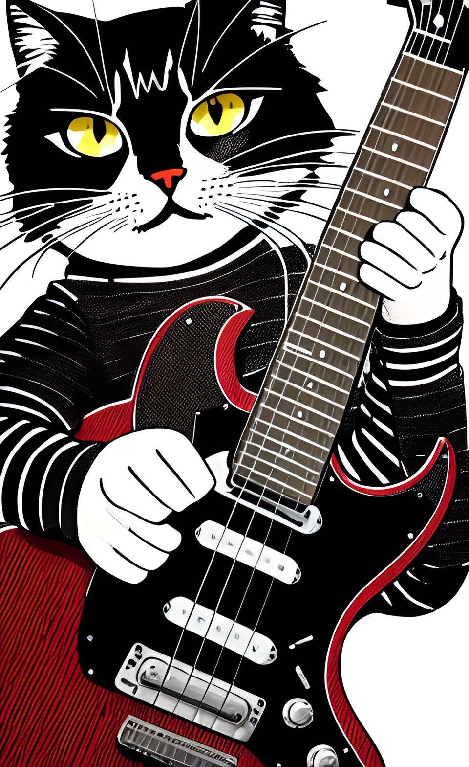 Guitar Cat 11 Digital Sticker / T-shirt Design - Etsy