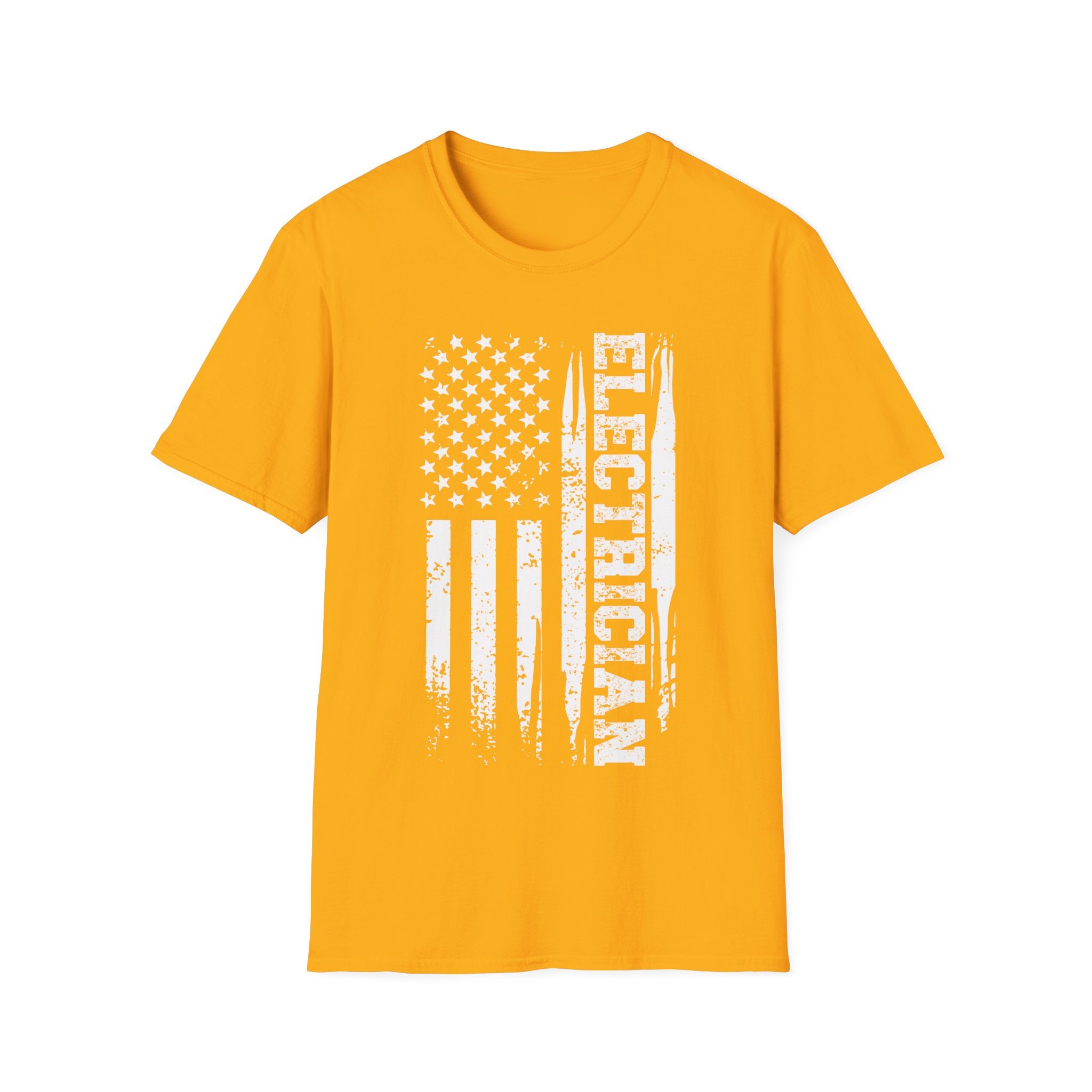 Electrician American Flag Unisex Softstyle T-shirt, Union Electrician ...