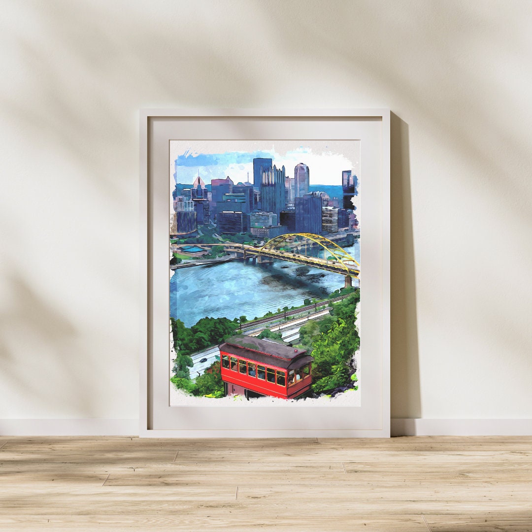 Pittsburgh Print, Pittsburgh Wall Art, Pittsburgh Sketch, Pittsburgh ...