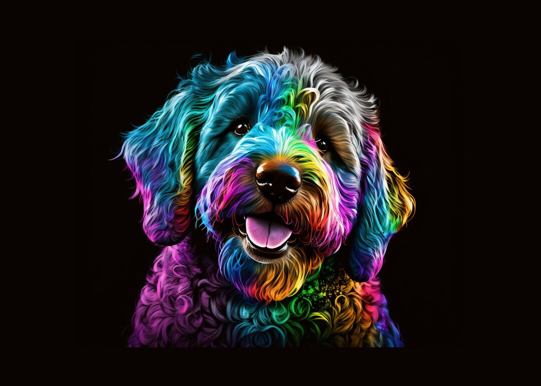 Neon Abstract Doodle All Size PNG Download Gift for Dog Lovers for Your ...