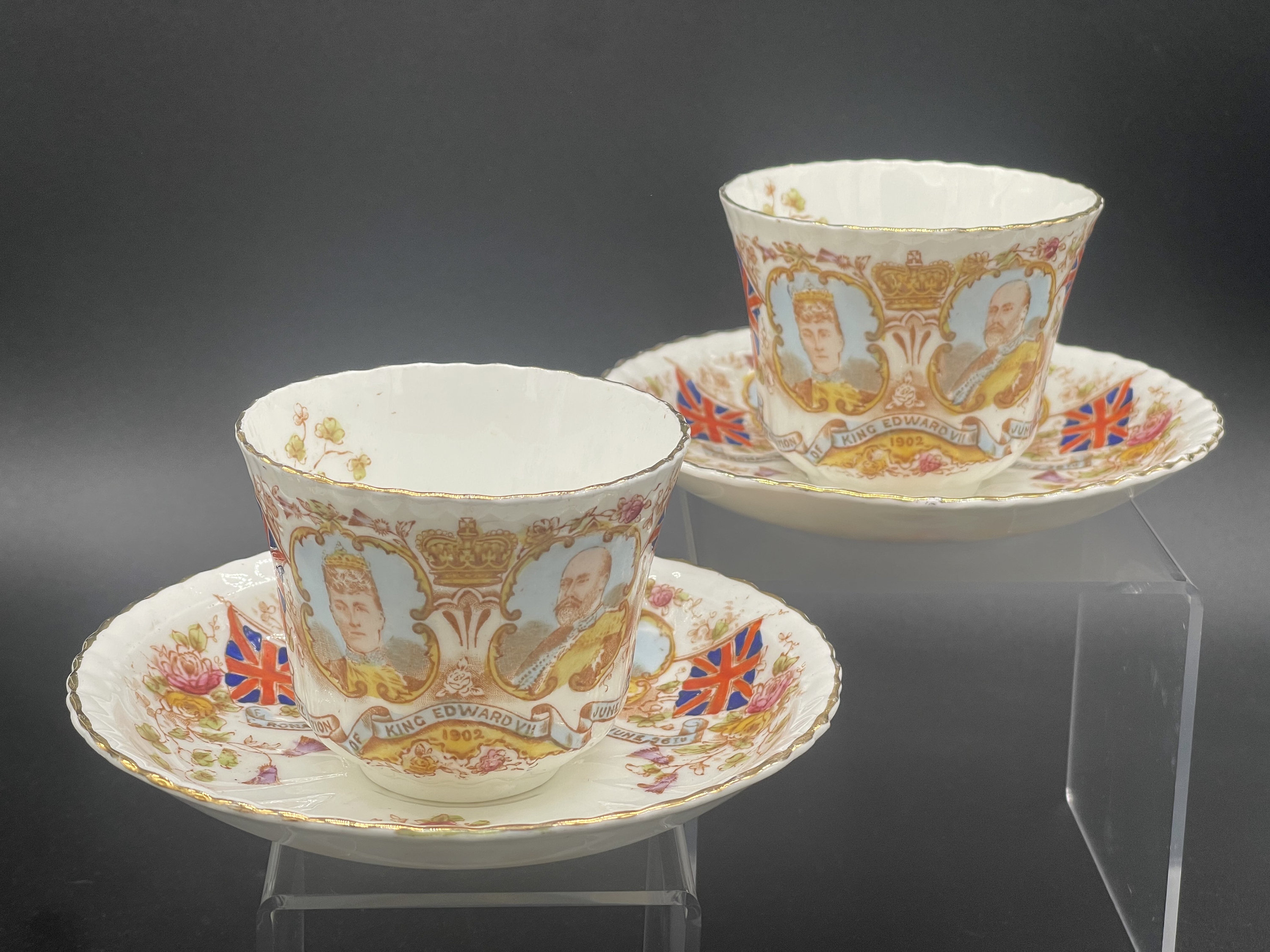 Antique Pair of King Edward VII and Queen Alexandra Coronation Cups and ...