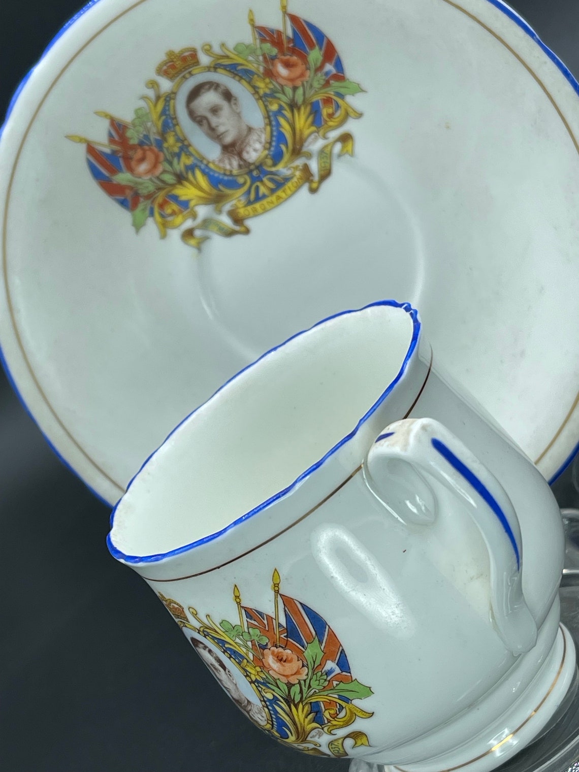 Stunning King Edward VIII Coronation Cup and Saucer. Pre-abdication ...