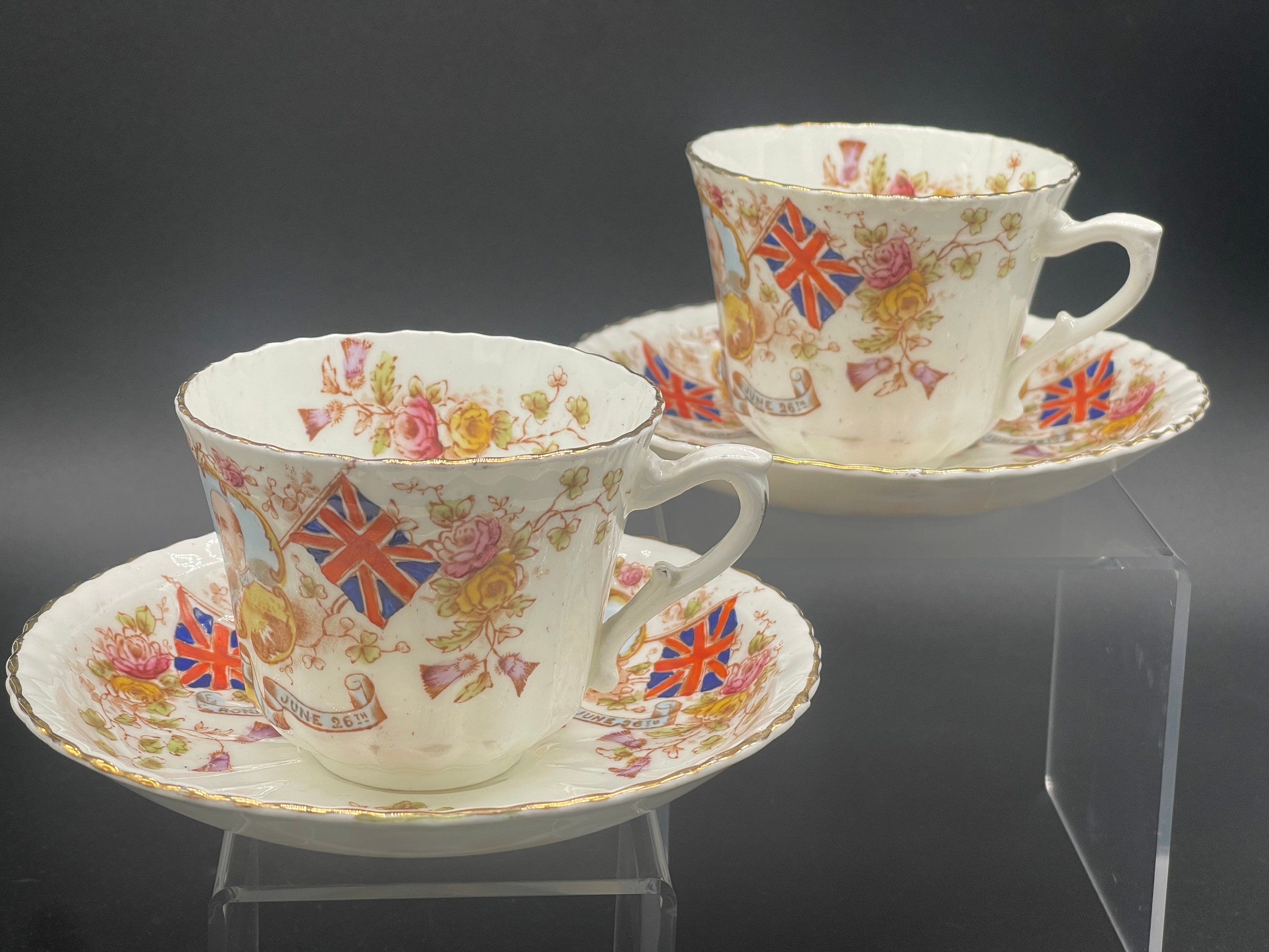 Antique Pair of King Edward VII and Queen Alexandra Coronation Cups and ...