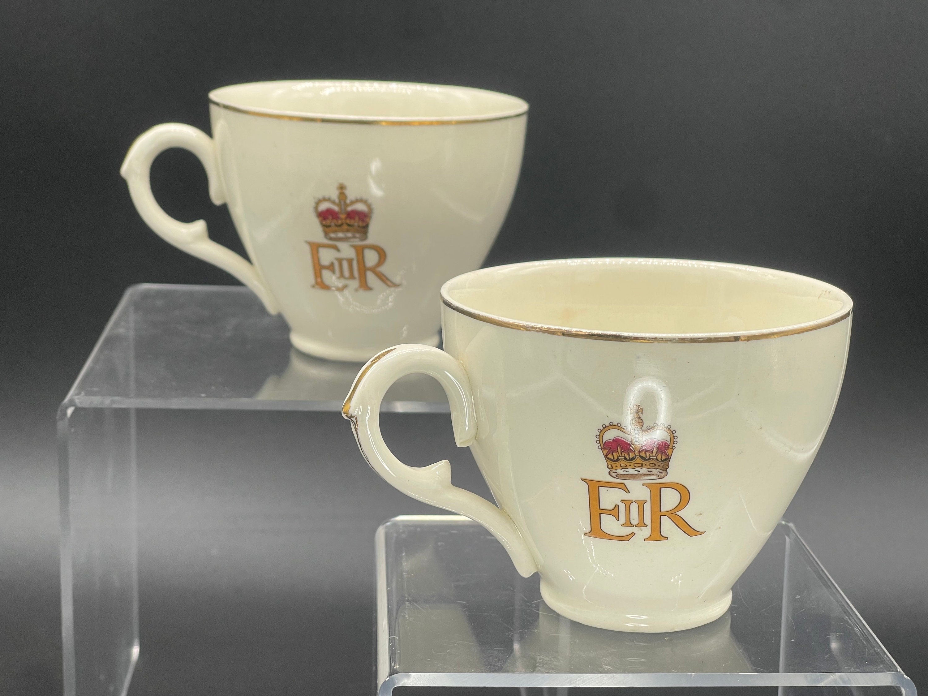 Stunning Pair of Queen Elizabeth II Coronation Cups. 1953. Royal Family ...