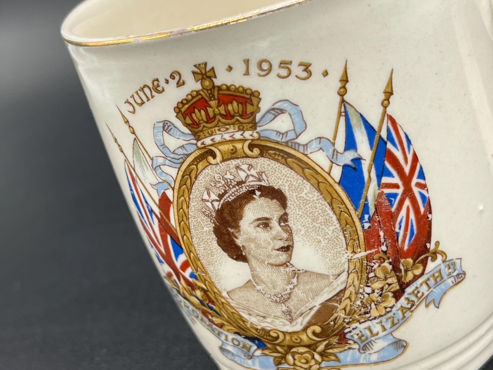 Vintage Queen Elizabeth II Coronation Cup. 1953. Royal Family. Unique ...