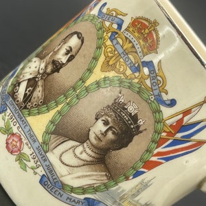 Vintage King George V and Queen Mary Silver Jubilee Cup. Burleigh Ware. 1935. Royal Family ...