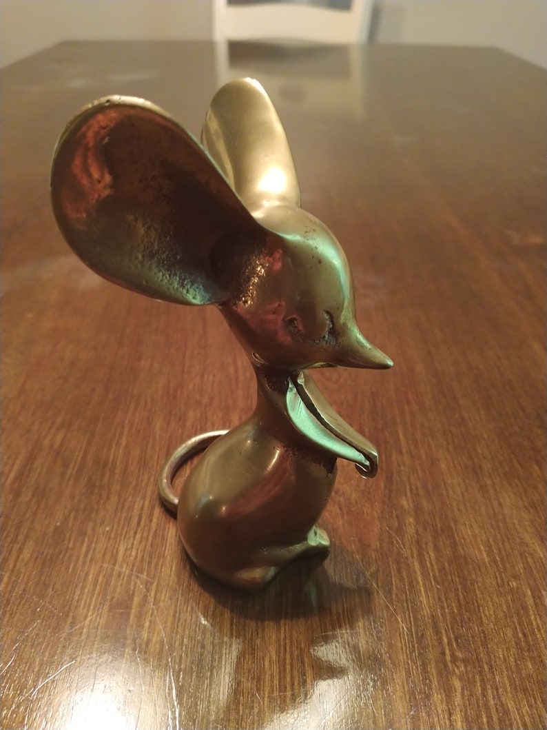 Mid Century Solid Brass Big Ear Mouse Figurine/paperweight - Etsy