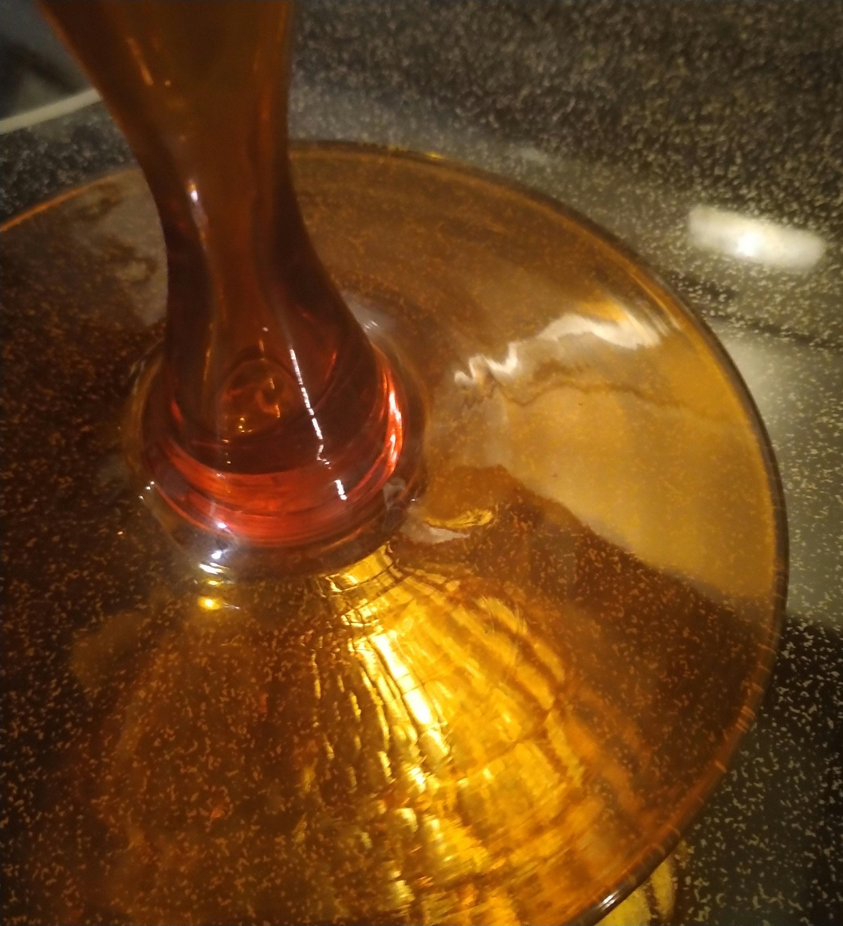 Extra Large Amber Empoli Diamond Pattern Optic Glass Brandy Snifter ...