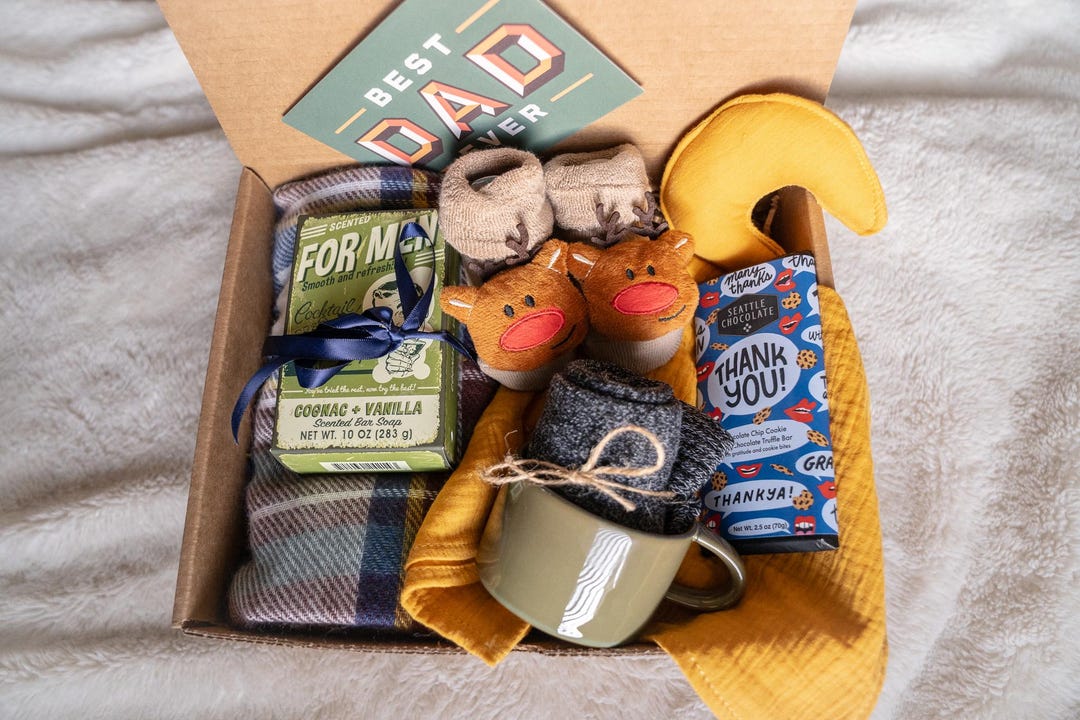 New Dad and Baby Gift Box Dad Gift Basket, Newborn, Unisex, Neutral ...