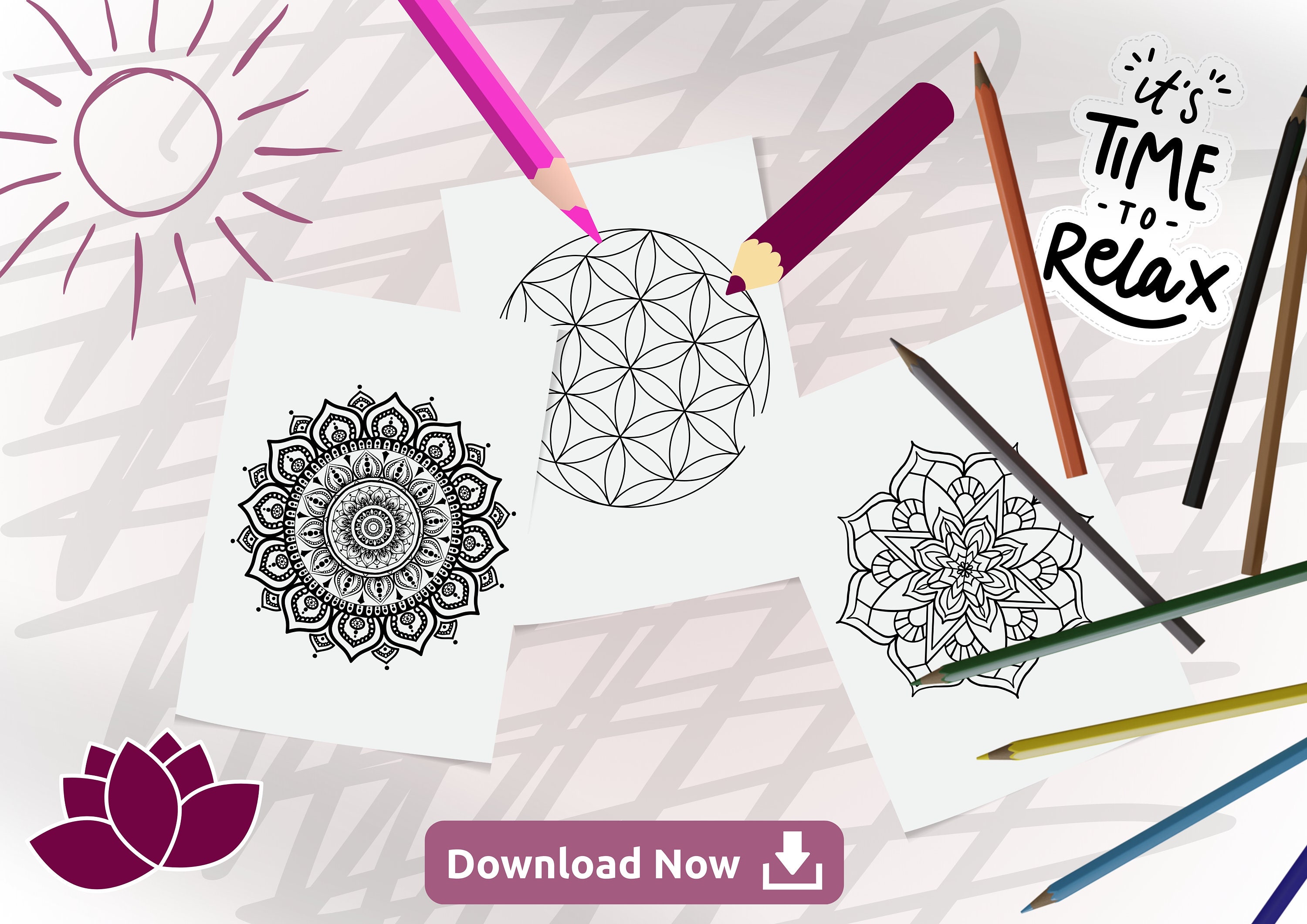 Digital Mandala Collection: 200 Templates, Meditative Designs, Mandala ...