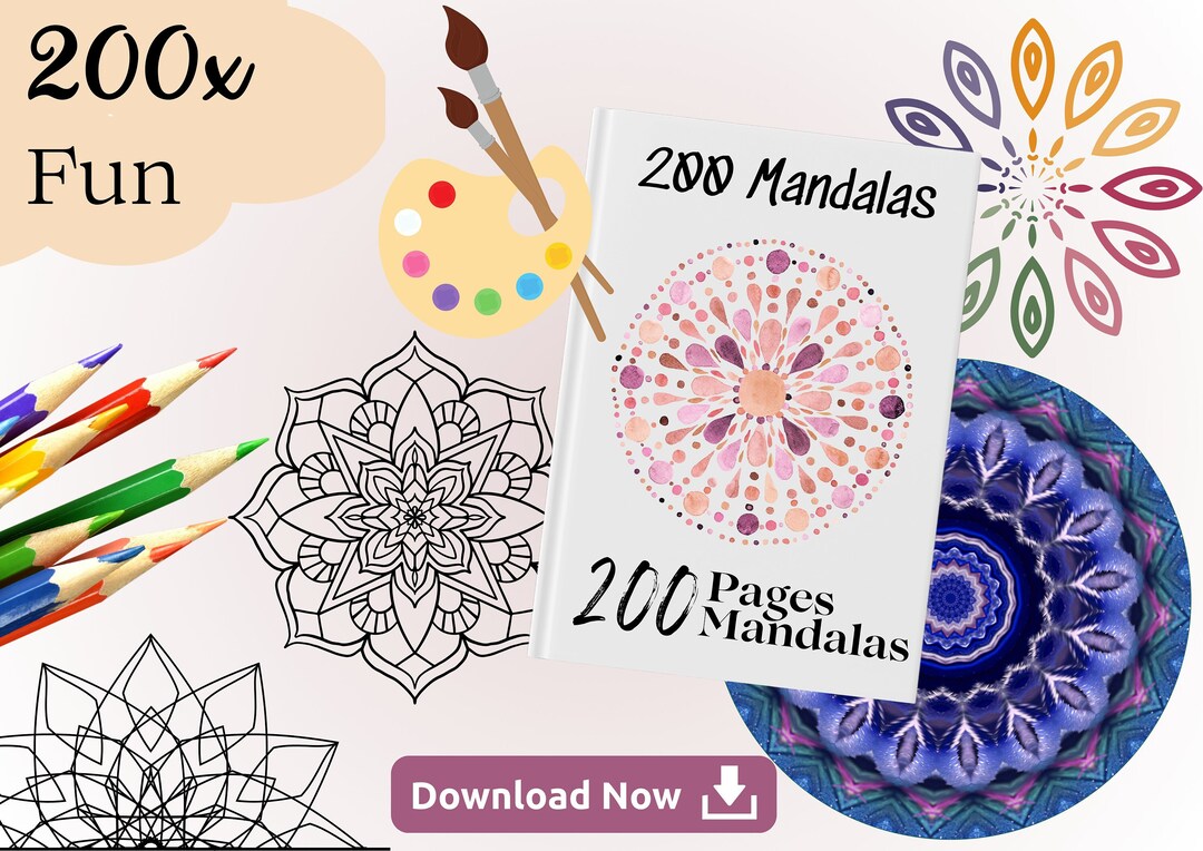 Digital Mandala Collection: 200 Templates, Meditative Designs, Mandala ...