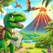 10 Colour Book Dinosaurs Adventurous Dinosaur Explorer Kids' Wall Art ...